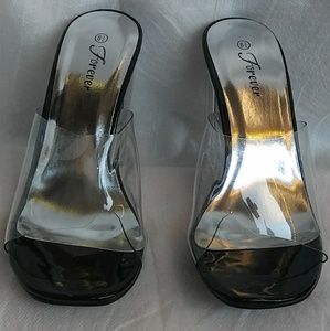 Forever 21 | Shoes | Womens Transparent Chunky Heel Slip On Shoes ...